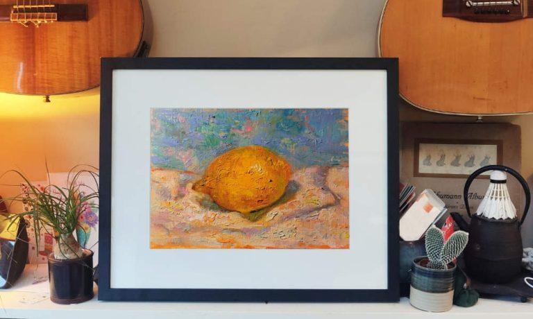 Lemon on White Study Demo Oil Painting - McSherryStudio Artist